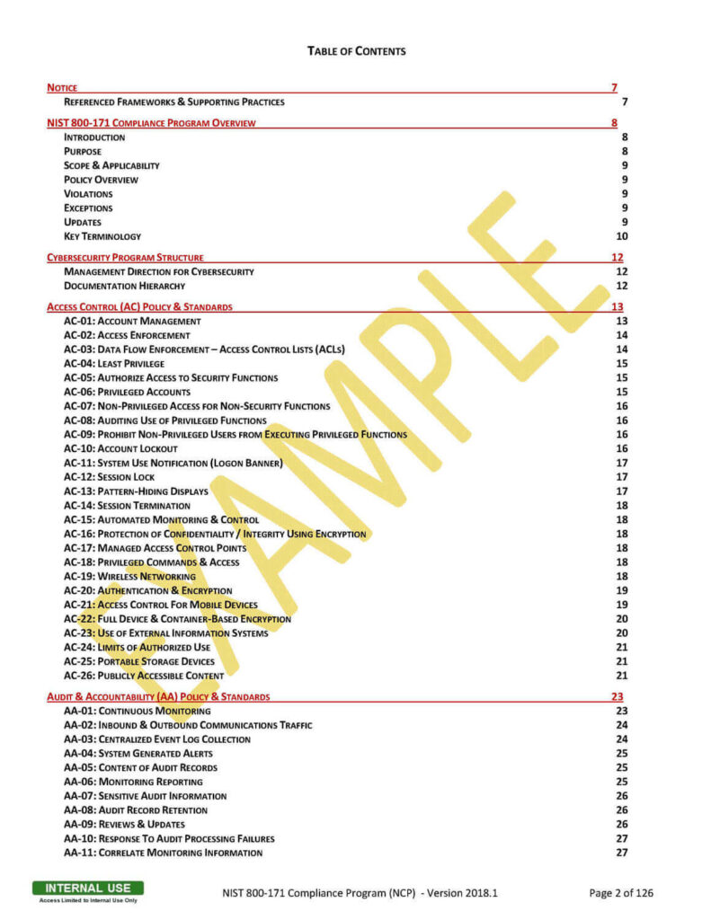 NIST 800-171 / CMMC Compliance Program (NCP) – Security Waypoint